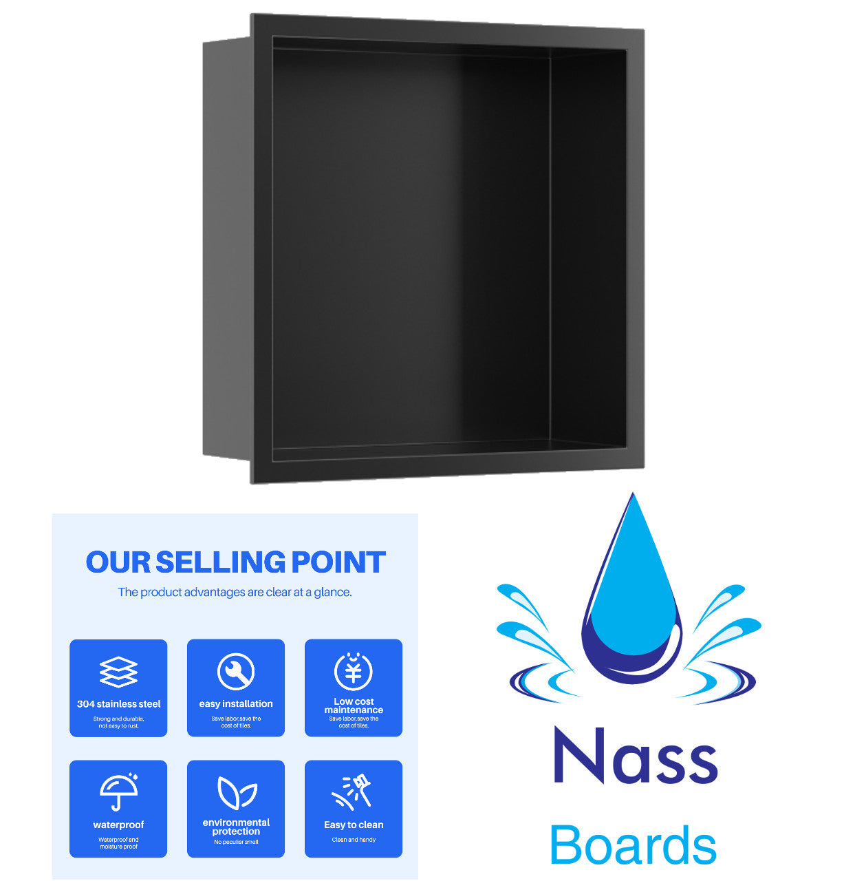Shop Stylish Waterproof Shelving Unit for Your Shower Niche